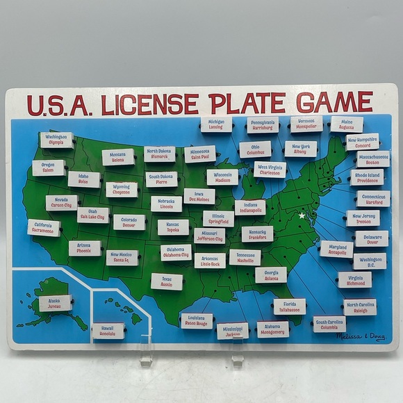 Melissa & Doug | Games | Melissa Doug Wooden Usa License Plate Travel ...